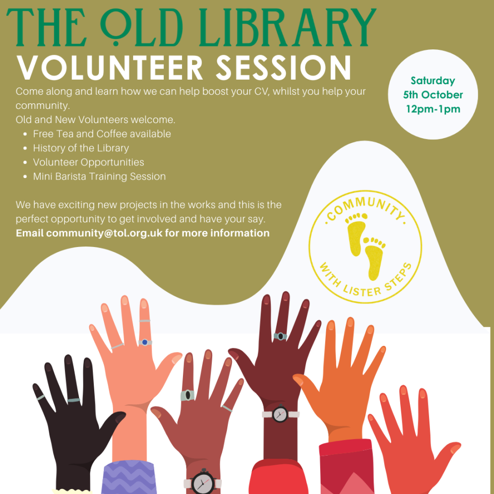 Volunteer Open Day coming up! – Lister Steps